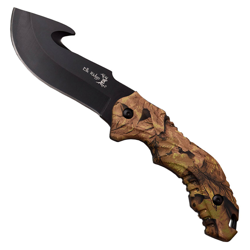 ELK Ridge ER-564HCA Injection Molded Fixed Knife - Camo | Valley Combat